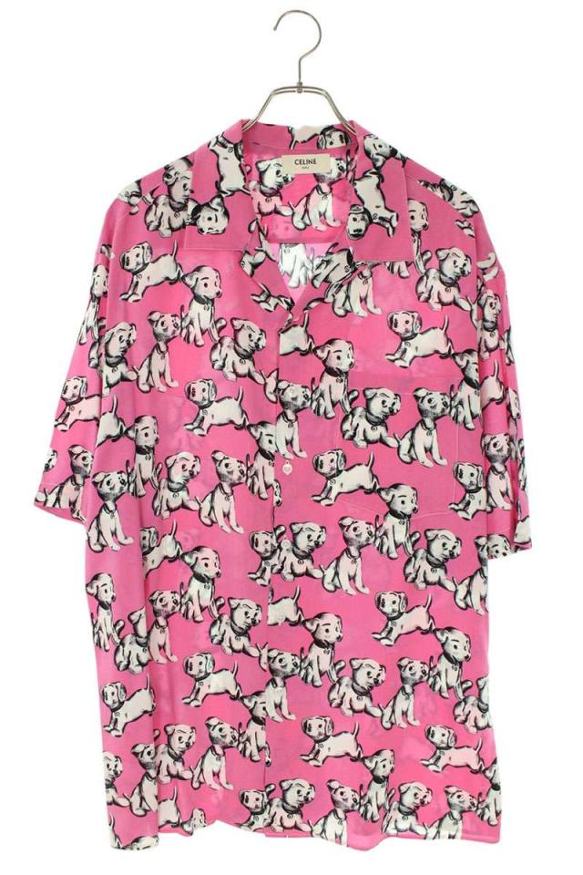 セリーヌ サイズ:38  2C730307Q パピー総柄半袖シャツ 中古 BS99