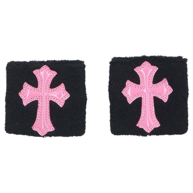 クロムハーツ   SWEATBAND WRIST オンライン限定パテントクロスパッチリストバンド 中古 SJ02