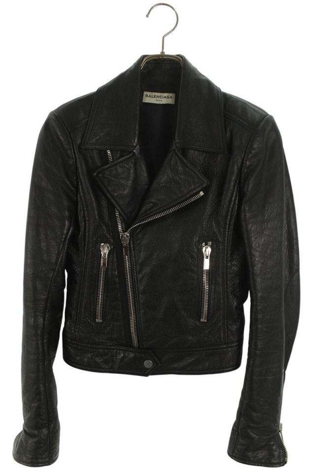 バレンシアガ サイズ:34  374639 TCH99 ダブルライダースレザージャケット 中古 BS99