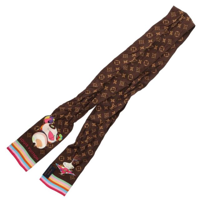 ルイヴィトン  ムラカミタカシ   バンドー・スーパーフラット M96083 モノグラム総柄スカーフ 中古 BS99