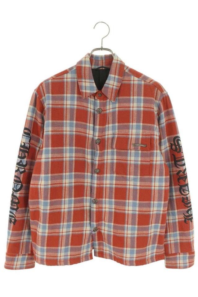 クロムハーツ サイズ:S  WORKN JNKYD PLD アームロゴプリント中綿シャツブルゾン 中古 SJ02