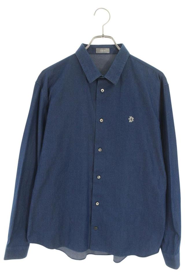 ディオール サイズ:42  DM3C518A5355 ロゴ刺繍長袖シャツ 中古 SB01