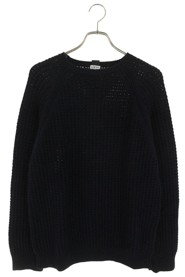 ロエベ サイズ:L  H526Y14K72 アナグラムレザーパッチローゲージニット 中古 OM10