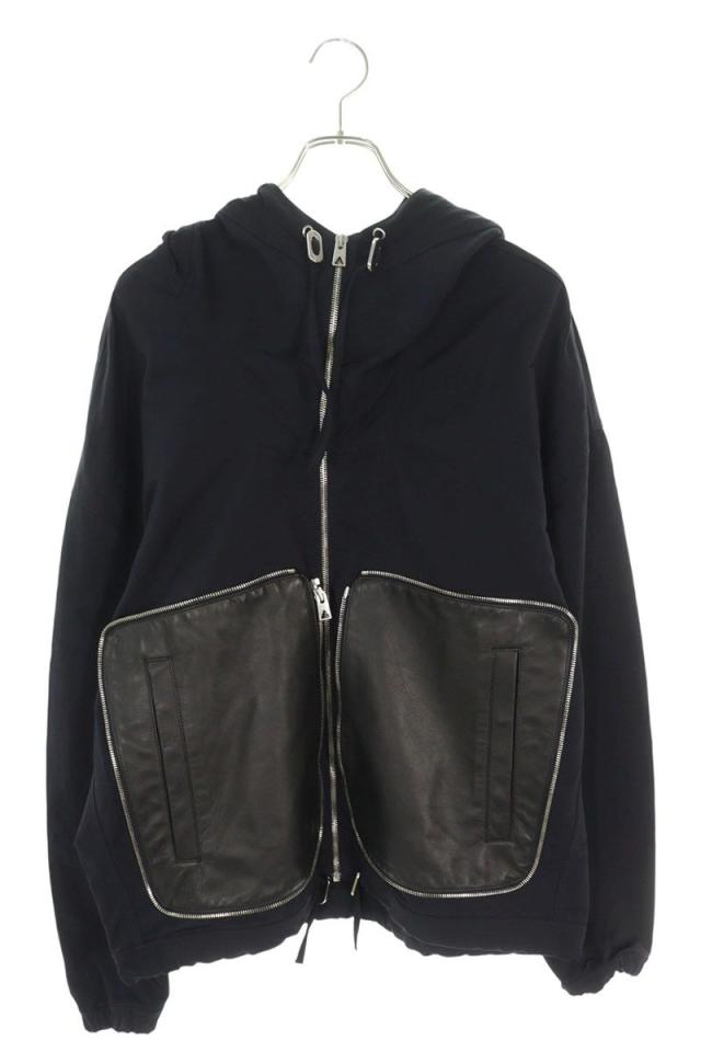 ボッテガヴェネタ サイズ:XS  725855 VKV10 レザー切り替えジップアップブルゾン 中古 SB01
