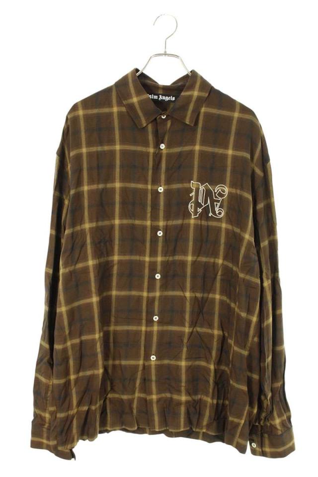 パームエンジェルス サイズ:50  23AW  PMGE010E23FAB002 ロゴ刺繍チェック長袖シャツ 中古 OM10