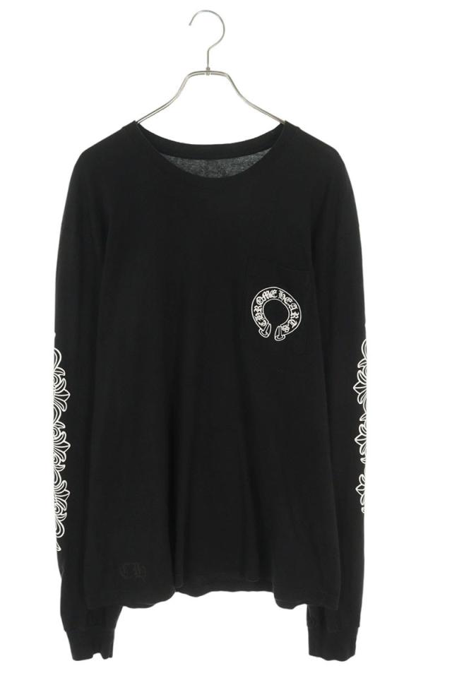 クロムハーツ サイズ:XL  CH L S  1 袖フローラルバックホースシュープリント長袖カットソー 中古 GZ11