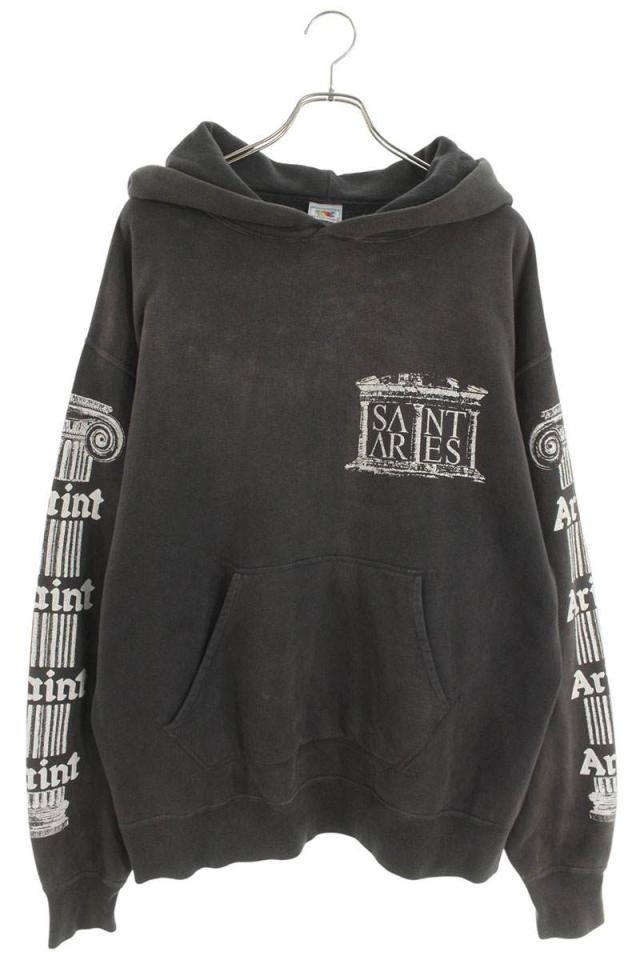 セントマイケル サイズ:XL  23AW  SM-A23-0000-C03 ダブルネームヴィンテージ加工プリントパーカー 中古 SB01