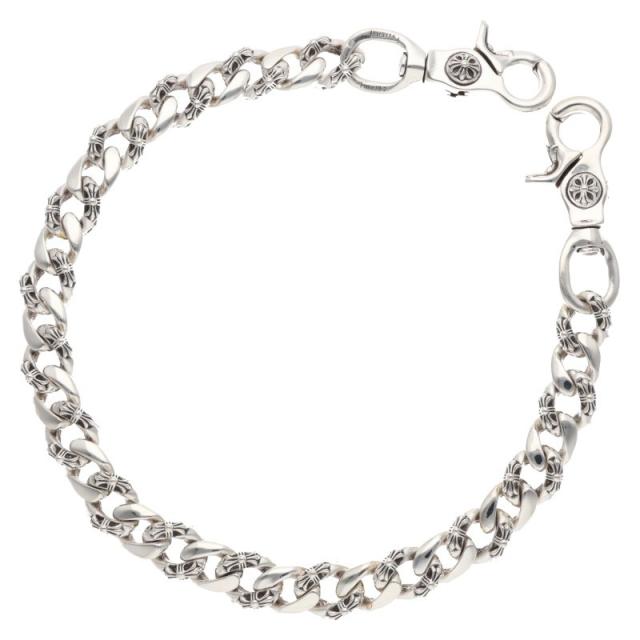 クロムハーツ サイズ:ロング  FANCY LONG-2 2クリップロングファンシー シルバーウォレットチェーン 中古 NO05