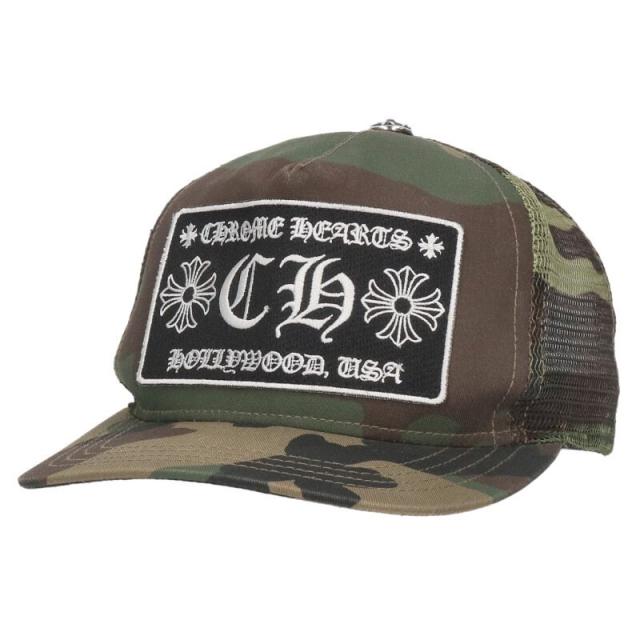 クロムハーツ   TRUCKER CAP トラッカーキャップ CHパッチクロスボール付メッシュ帽子 中古 GZ11
