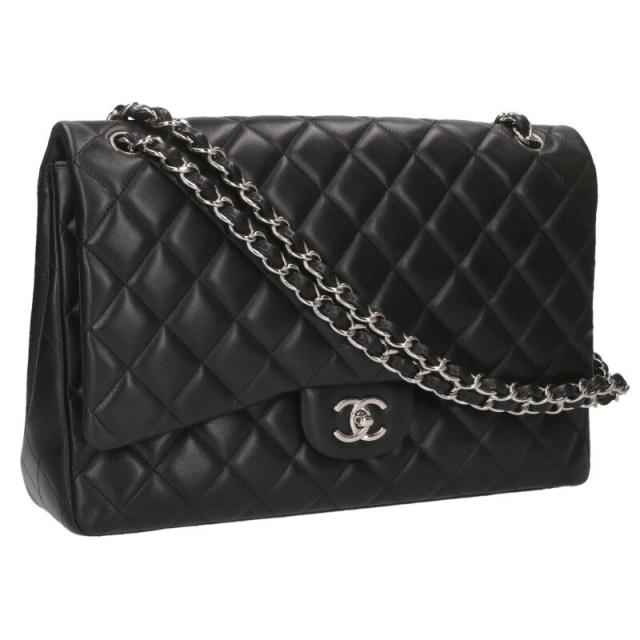 シャネル サイズ:34  デカマトラッセ34 SV金具ラムスキンシングルフラップチェーンショルダーバッグ 中古 GZ14