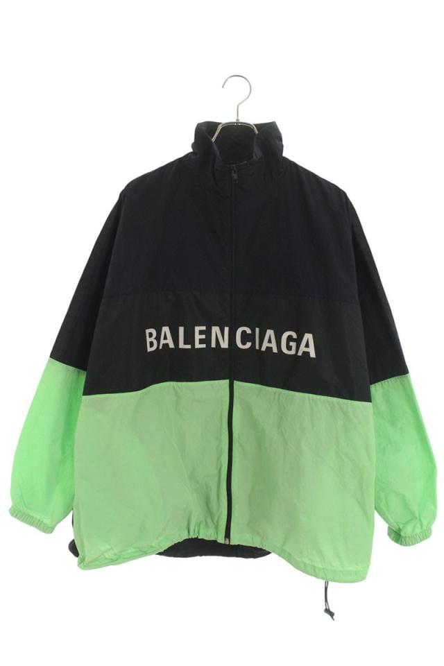 バレンシアガ サイズ:34  528638 TDO05 ロゴプリントポプリンジャケットブルゾン 中古 OM10
