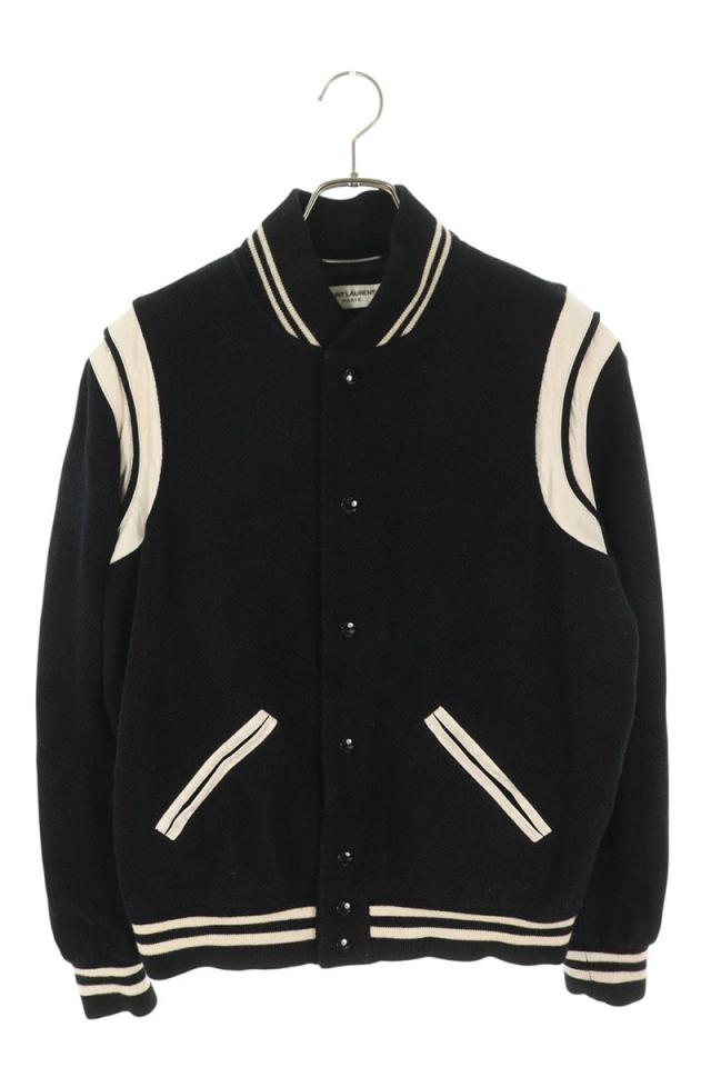 サンローランパリ サイズ:50  354718 Y180W レザートリムスタジャンブルゾン 中古 FK04