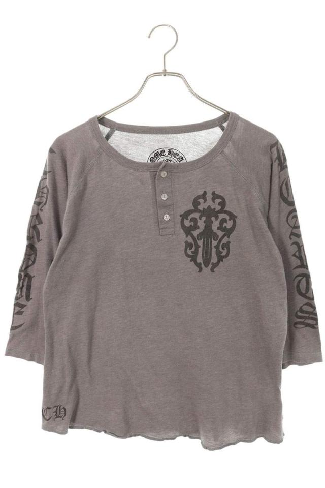 クロムハーツ サイズ:XL CH L S 2 バックセメタリープリントヘンリーネック7分丈長袖カットソー 中古 OK15