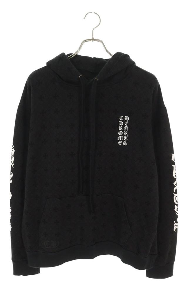 クロムハーツ サイズ:L  SWTSHRT PLVR CHプラス総柄プルオーバーパーカー 中古 SS07