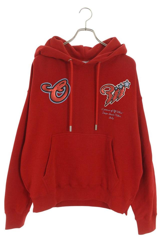 オフホワイト サイズ:M  OMBB085F24FLE00U スコーピオン刺繍プルオーバーパーカー 中古 OM10