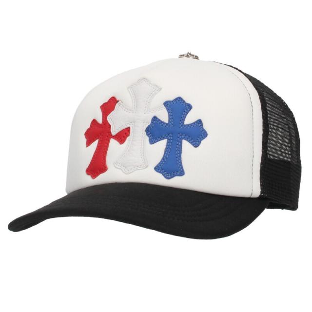 クロムハーツ サイズ:ONE SIZE  TRUCKER CAP トラッカーキャップ 3セメタリーレザーパッチメッシュキャップ 中古 NO05