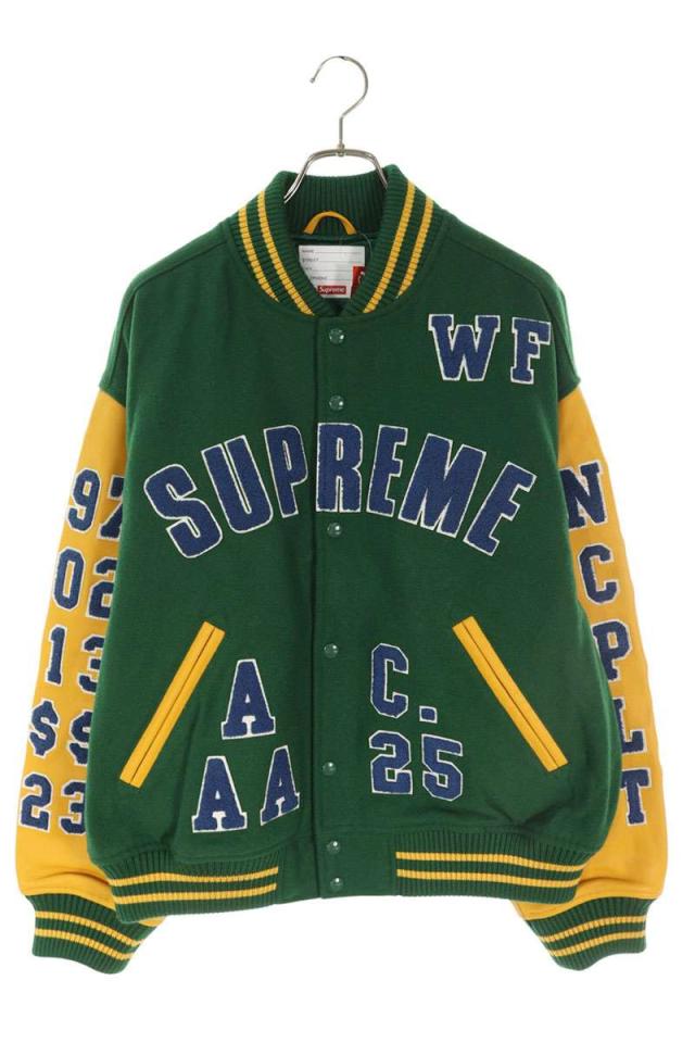 シュプリーム サイズ:L  25SS  Praises Varsity Jacket ロゴワッペンヴァーシティブルゾン 中古 OM10