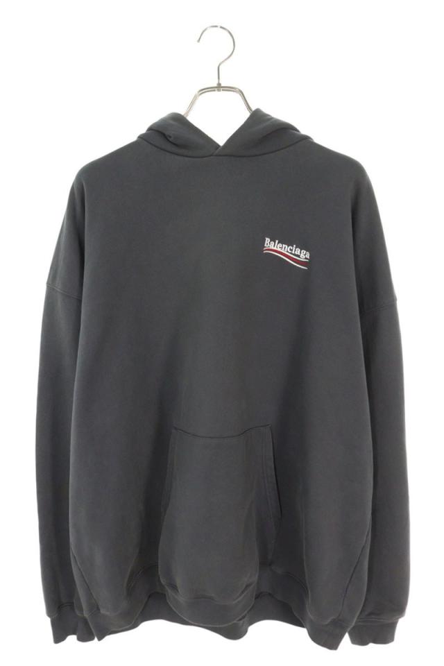 バレンシアガ サイズ:XS  620973 TKVI9 キャンペーンロゴ刺繍プルオーバーパーカー 中古 OM10