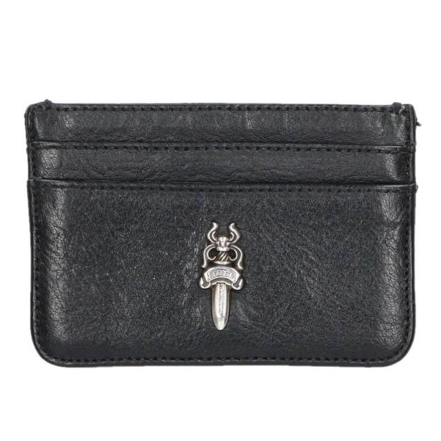 クロムハーツ   DOUBLE SIDE ダブルサイド ダガー装飾 レザーカードケース 中古 OK15