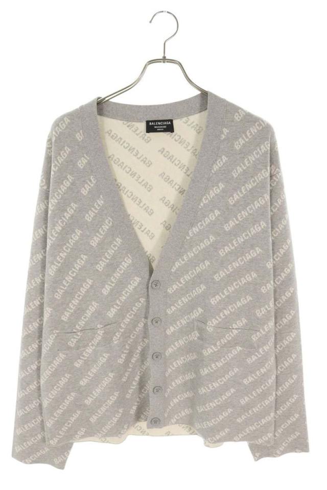 バレンシアガ サイズ:1  699822 T3233 総柄ロゴカーディガン 中古 OM10