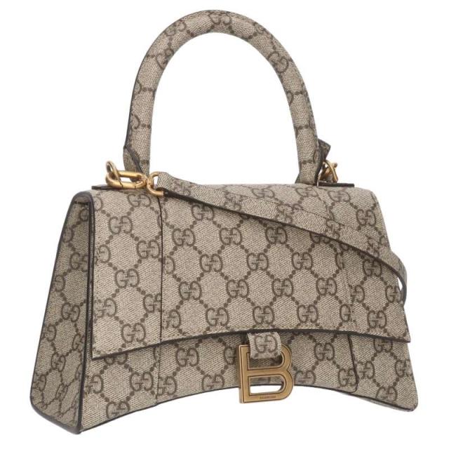 グッチ  バレンシアガ   681697  アワーグラス スモール ザハッカープロジェクトGG柄レザーショルダーハンドバッグ 中古 OM10