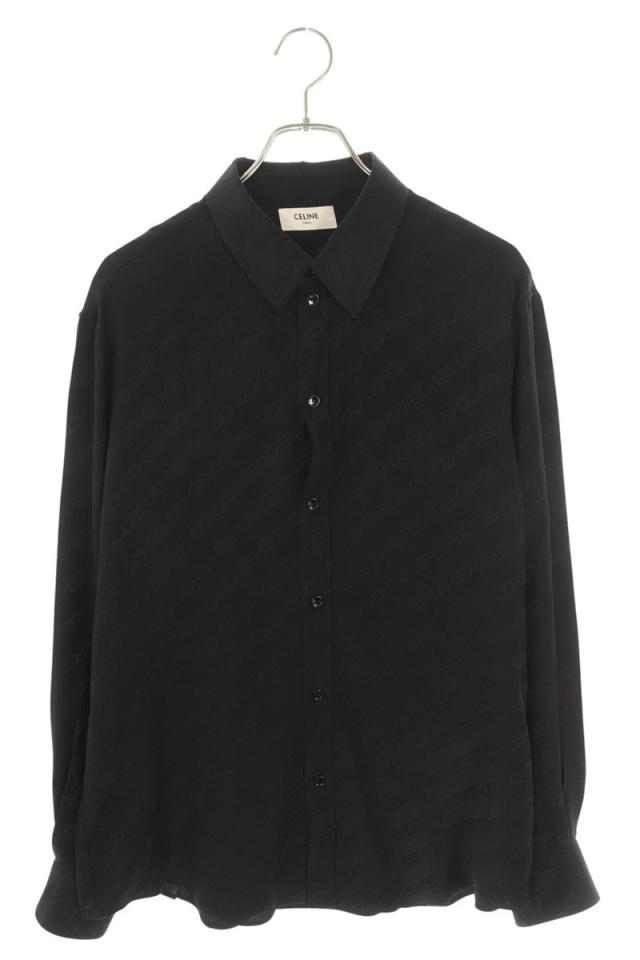 セリーヌ サイズ:43  2C028876H トリオンフ総柄シルク長袖シャツ 中古 SB01