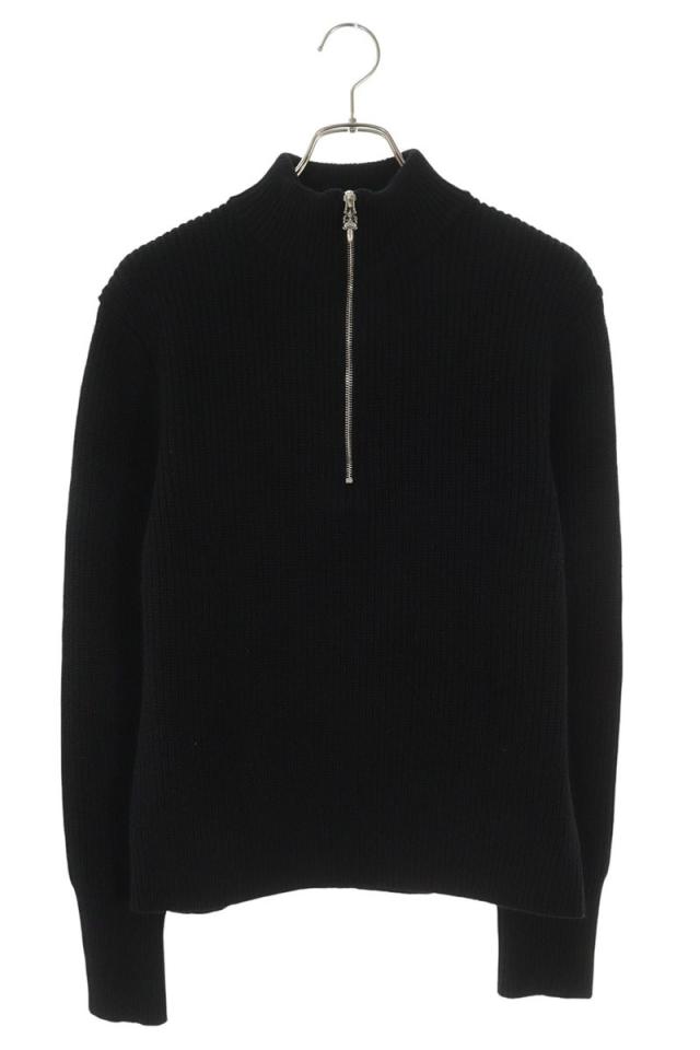 クロムハーツ サイズ:S  BAIT & TACKLE 1 2 ZP クロスパッチ付きハーフジップカシミアニット 中古 SJ02