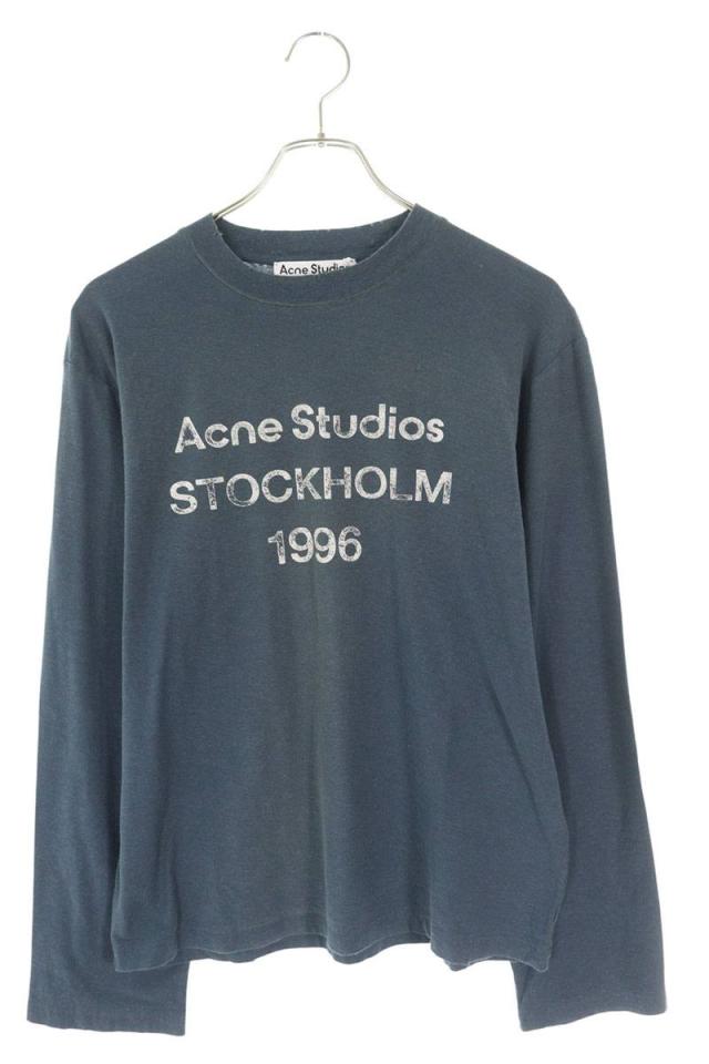 アクネストゥディオズ サイズ:XXS  FN-UX-TSHI000016 ヴィンテージ加工ロゴプリント長袖カットソー 中古 SB01