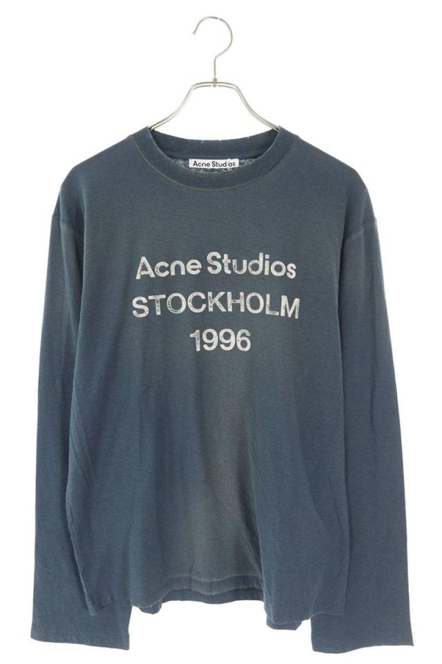 アクネストゥディオズ サイズ:XS  FN-UX-TSHI000016 ヴィンテージ加工ロゴプリント長袖カットソー 中古 SB01