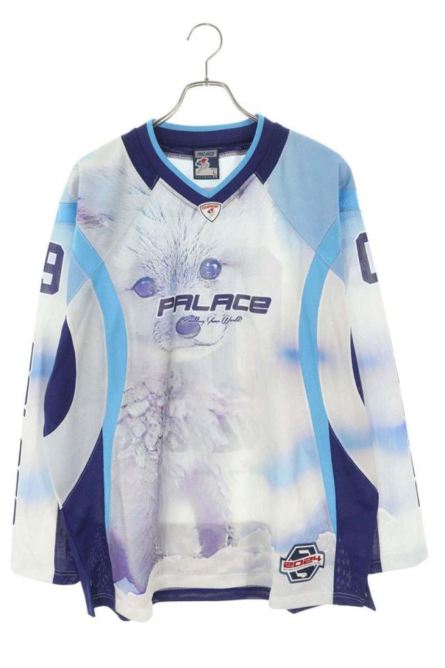 パレス サイズ:L  BUILDING YOUR WORLD HOCKEY JERSEY ナンバリングホッケー長袖カットソー 中古 BS99