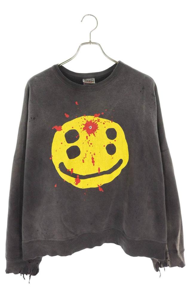 セントマイケル  カクタスプラントフリーマーケット サイズ:M  SM-YS1-0000-C06 スマイルプリントヴィンテージ加工スウェット 中古 SS13