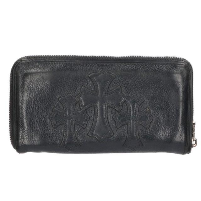 クロムハーツ   REC F ZIP 3クロスラウンドジップレザーウォレット財布 中古 OK15