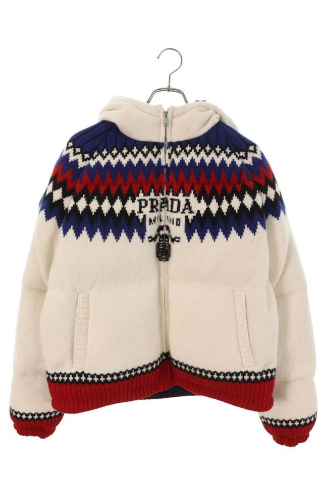 プラダ サイズ:M  21AW  SGC018 ロゴニットダウンジャケット 中古 OM10