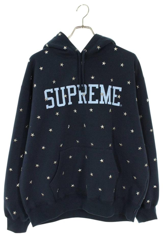 シュプリーム サイズ:L  25AW  Stars Studded Hooded Sweatshirt スタースタッズプルオーバーパーカー 中古 FK04