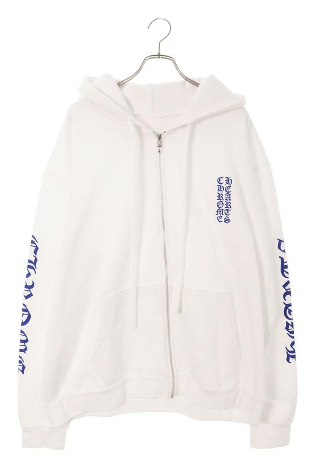 クロムハーツ サイズ:XL  SWTSHRT HD ZIP 袖英字プリントダガージップパーカー 中古 OK15