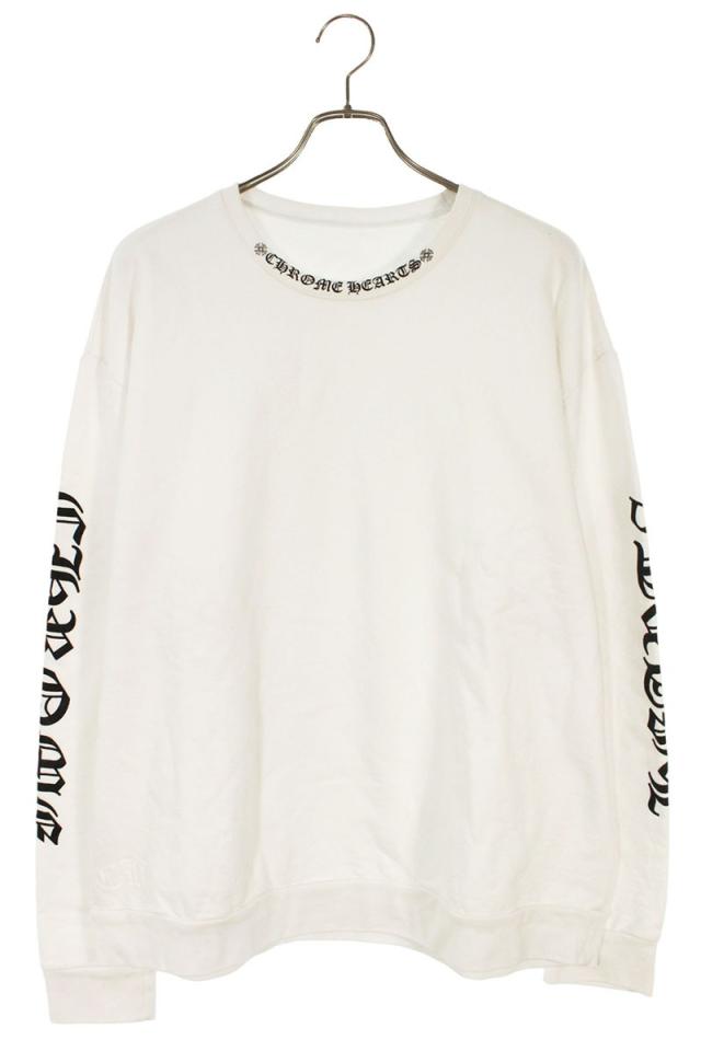 クロムハーツ サイズ:L  SWTSHRT PLVR ネックロゴクルーネックスウェット 中古 SJ02
