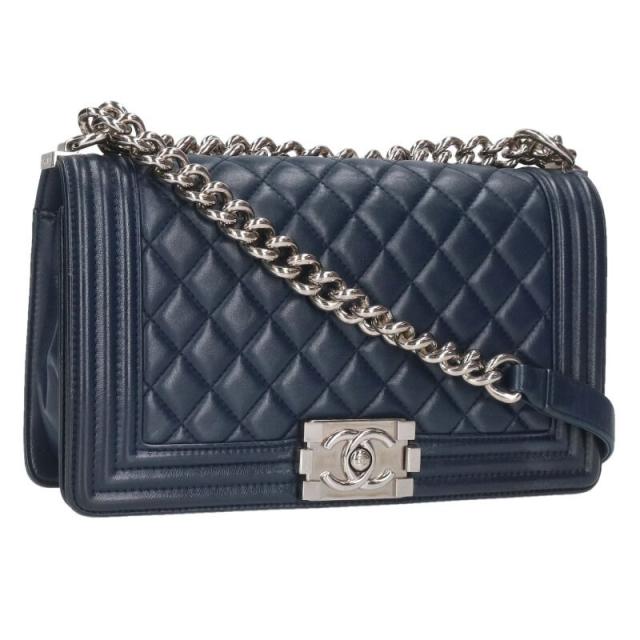 シャネル サイズ:25  ボーイシャネル25 ラムスキンチェーンレザーショルダーバッグ 中古 SS13