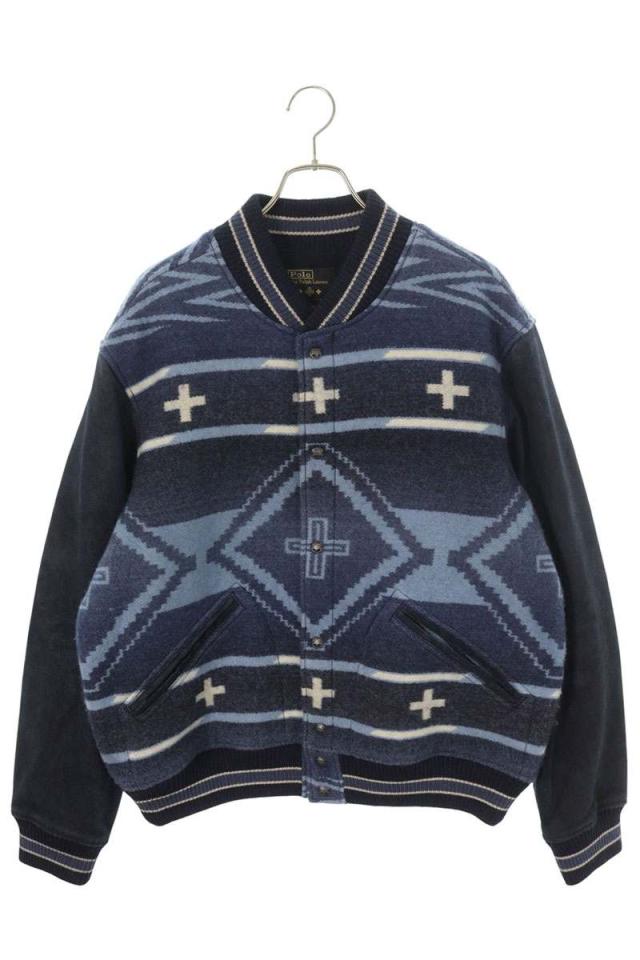 ポロラルフローレン サイズ:XL  MNPOOTW16021514 ネイティブ柄レザースリーブブルゾン 中古 BS99