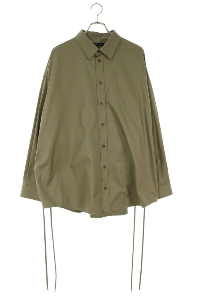 バレンシアガ サイズ:44  857835 TTP08 レースアップデザイン長袖シャツ 中古 SS13