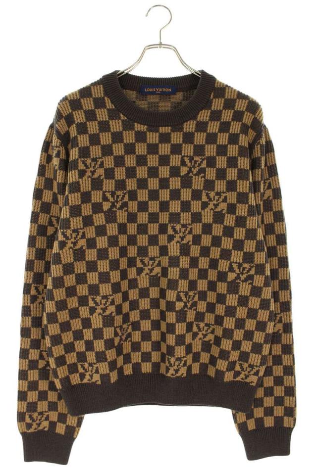ルイヴィトン サイズ:L  RM212 ZLL HLN77W ダミエクルーネックニット 中古 SS13