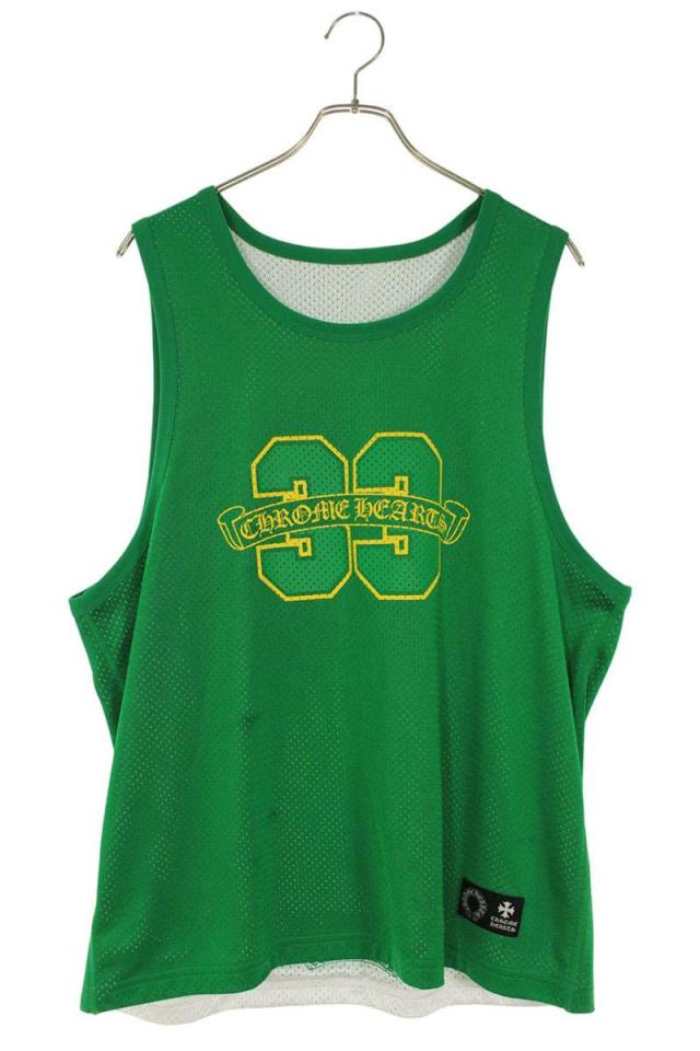 クロムハーツ サイズ:M  MESH WARM UP JERSEY リバーシブルCHロゴプリントメッシュタンクトップ 中古 SJ02