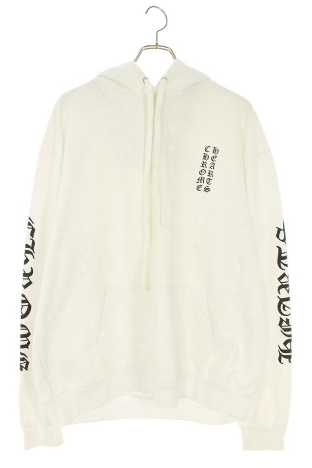 クロムハーツ サイズ:L  SWTSHRT PLVR CHプラス総柄プリントプルオーバーパーカー 中古 OS06