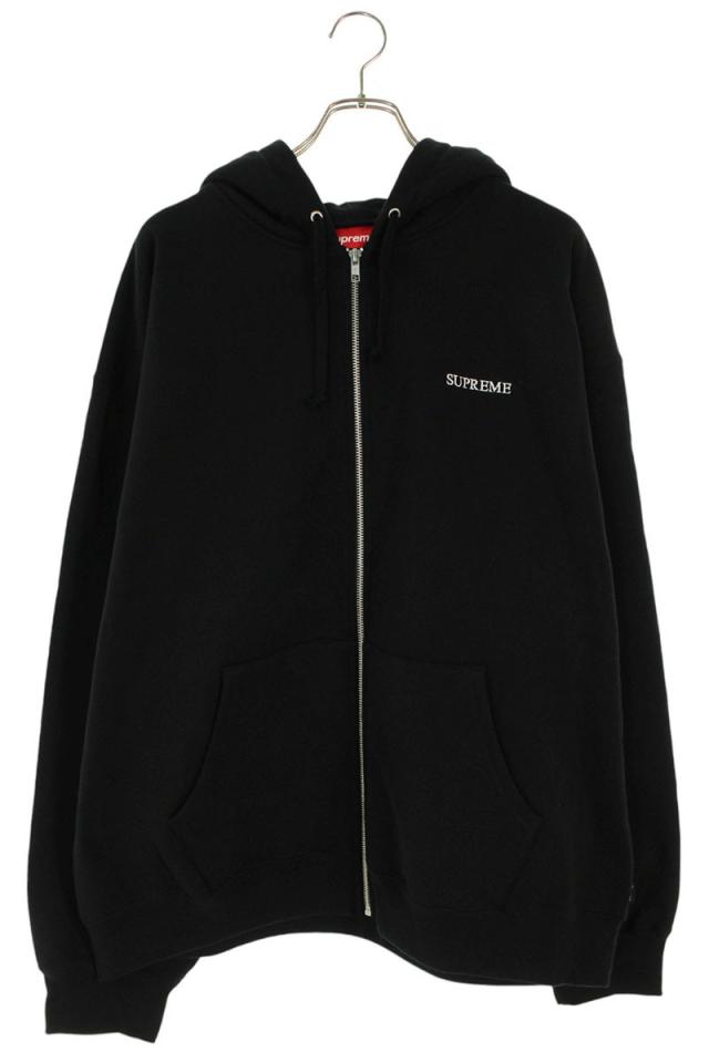 シュプリーム サイズ:XXL  25AW  IDGAF Zip Up Hooded Sweatshirt ロゴ刺繍ジップアップパーカー 中古 OM10