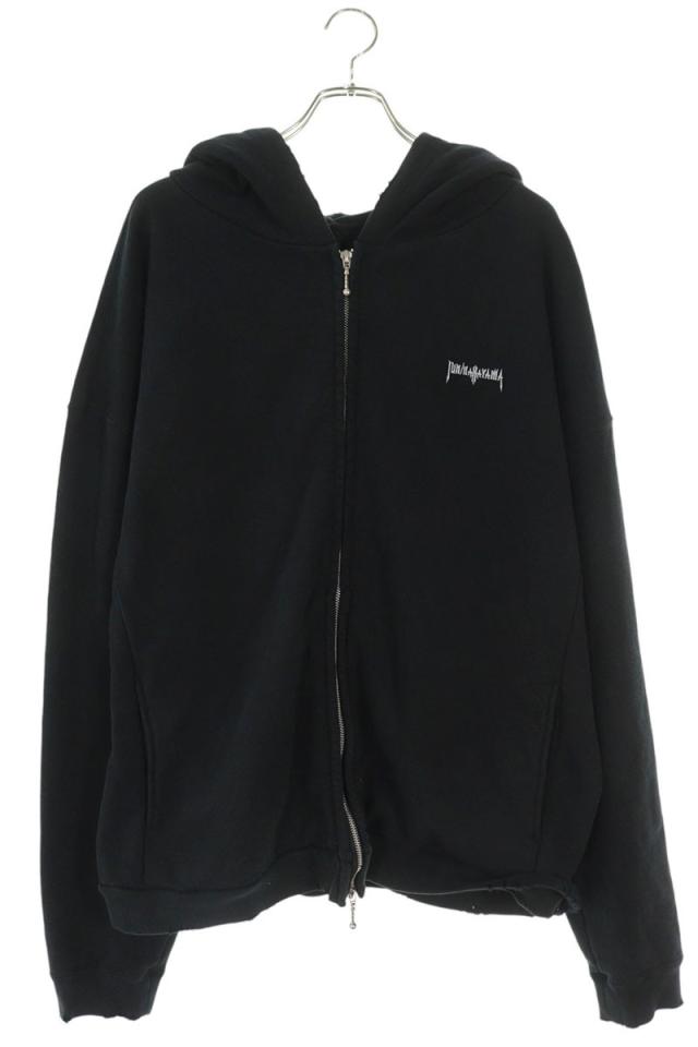 ジュンナカヤマ サイズ:XL ダメージ加工ファイヤープリントジップアップパーカー 中古 BS99