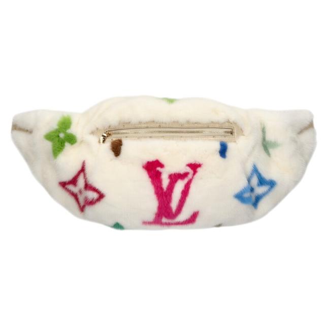 ルイヴィトン  ムラカミタカシ   LV × TM バムバッグ モノグラムマルチカラーミンクファーウエストボディバッグ 中古 GZ14
