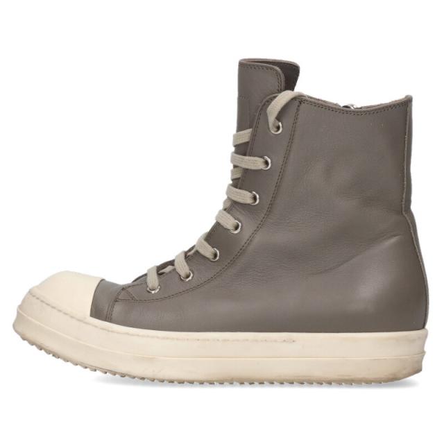 リックオウエンス サイズ:41  RAMONES ラモーンズレザーハイカットスニーカー 中古 SB01