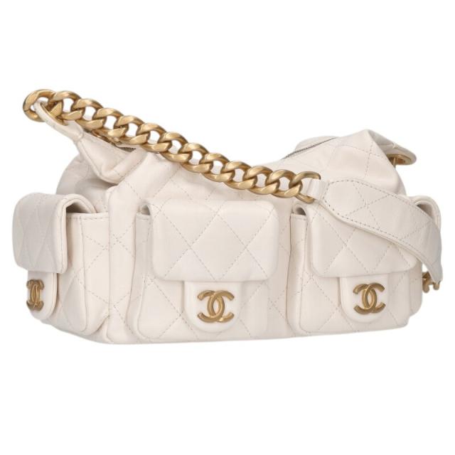 シャネル   AS5339 ラージ ホーボー シャイニーラムスキンショルダーバッグ 中古 SS13