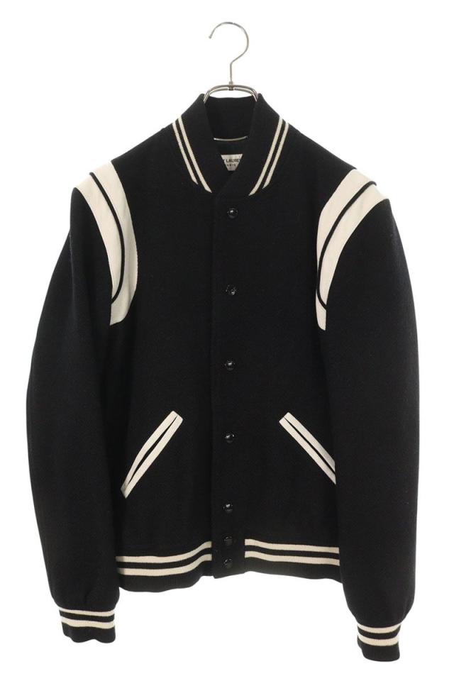 サンローランパリ サイズ:46  テディ Y180W レザートリムスタジャンブルゾン 中古 SS13