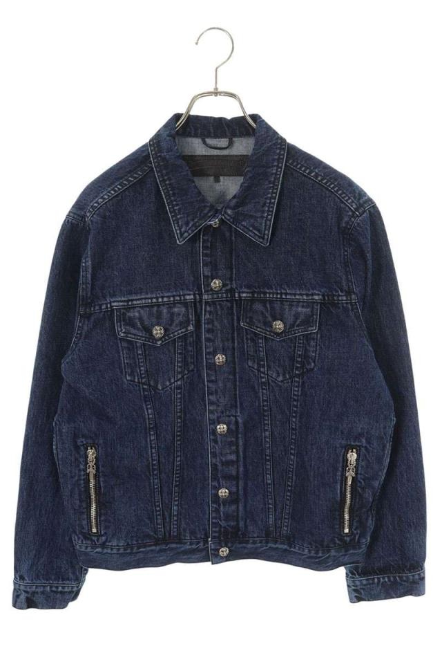 クロムハーツ サイズ:M  MOTORBREATH モーターブレス ダガージップクロスボールボタンデニムジャケット 中古 GZ11