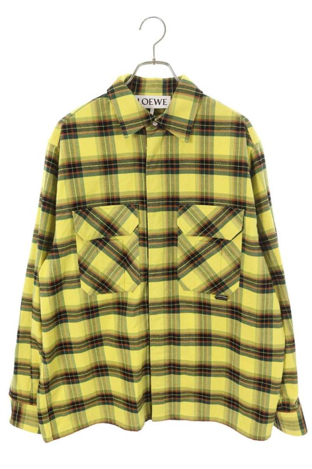 ロエベ サイズ:46  H526Y05X07 オーバーサイズチェック柄長袖シャツ 中古 OM10